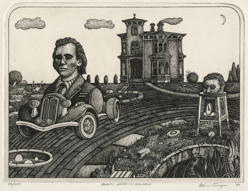 Dennis Corrigan - Brahms Amusing Himself - Etching and aquatint - 1983 ...