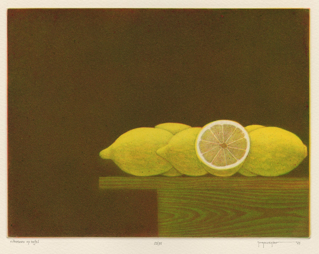 Joop VEGTER - Citroenen op tafel - Color mezzotint - 1983 — Armstrong ...