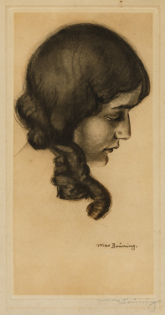Max BRUNING - Head of a Young Woman - Etching, drypoint, and roulette ...