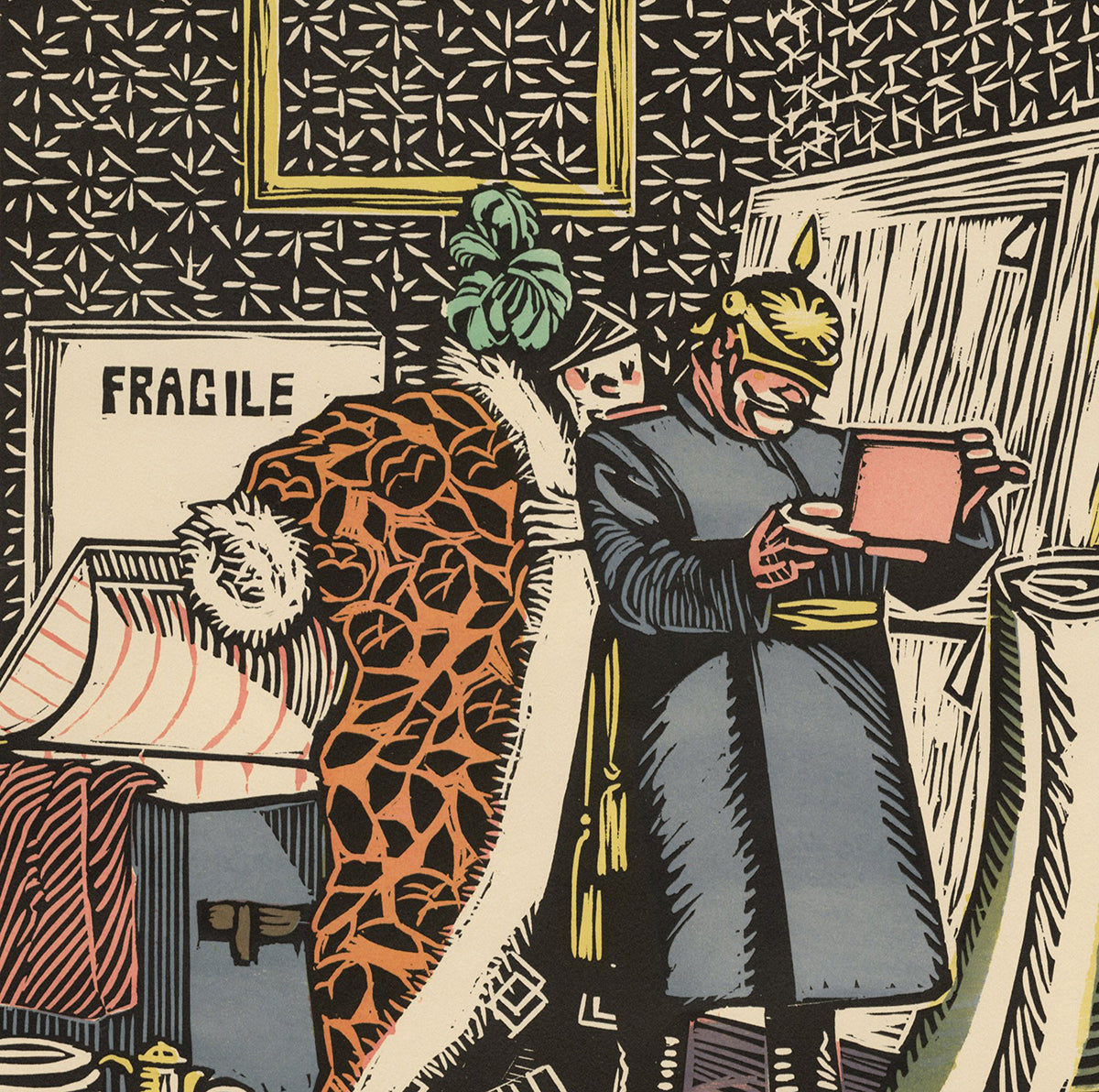 Woodcut Artists 1945 Flatbed File No. 6 "Cut Hand Hurt Eyes II"