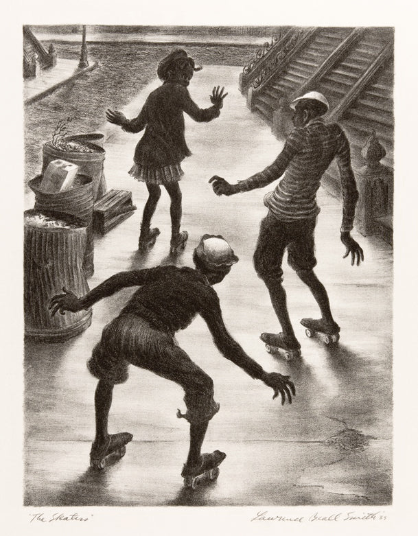 Lawrence Beall SMITH (1909-1995): Skaters, WPA style lithograph AAA ...