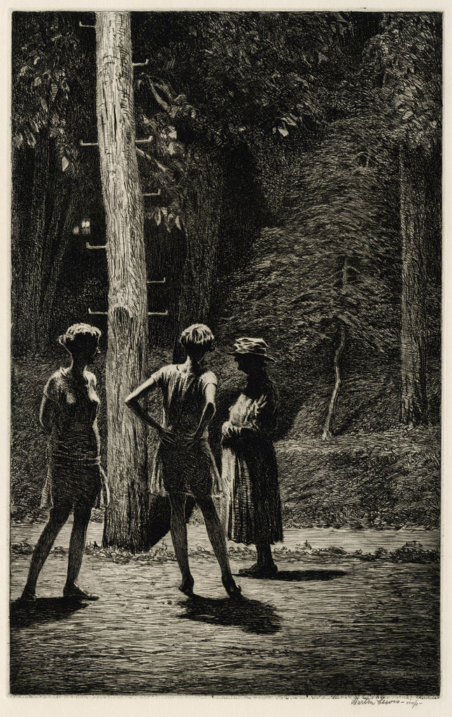 Martin LEWIS - Under the Street Lamp - Etching, 1928 — Armstrong Fine Art
