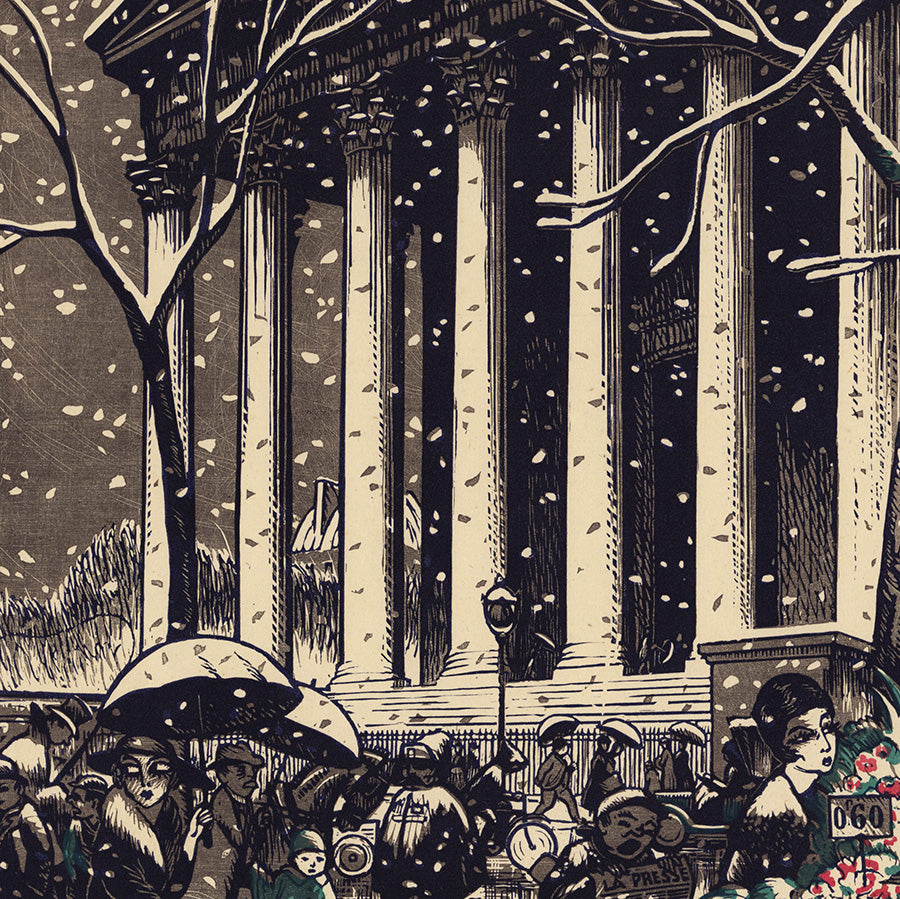 Robert BONFILS (1886-1972) La Madeleine, Paris, marchande de fleurs ...